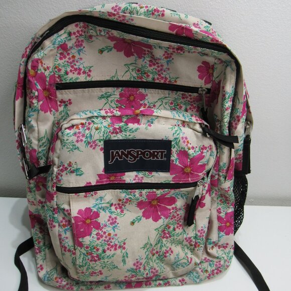 Jansport | Bags | Jansport Big Student Backpack Pink Flowers Floral ...